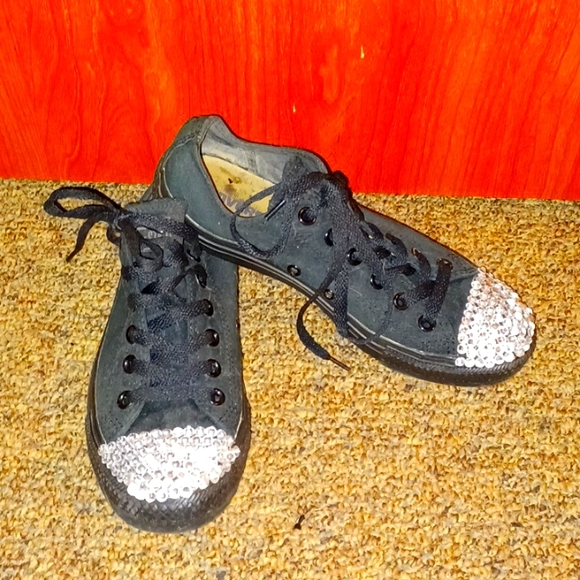 Converse | Shoes | Custom Black Converses | Poshmark